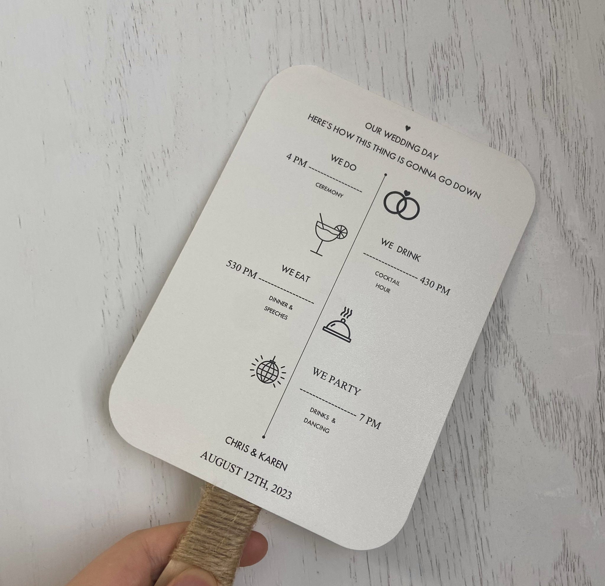 50PCS Wedding Program Fans/ Rustic Minimalist Outdoor Wedding / DIY We ...
