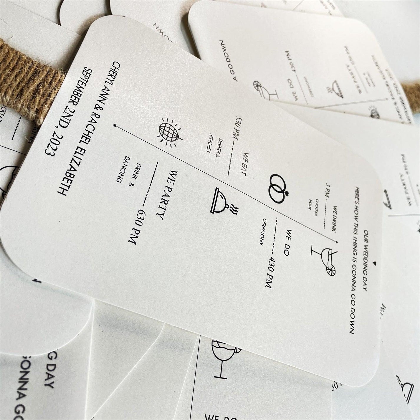 50PCS Wedding Program Fans/ Rustic Minimalist Outdoor Wedding / DIY We ...