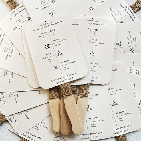 50PCS Wedding Program Fans/ Rustic Minimalist Outdoor Wedding / DIY We ...