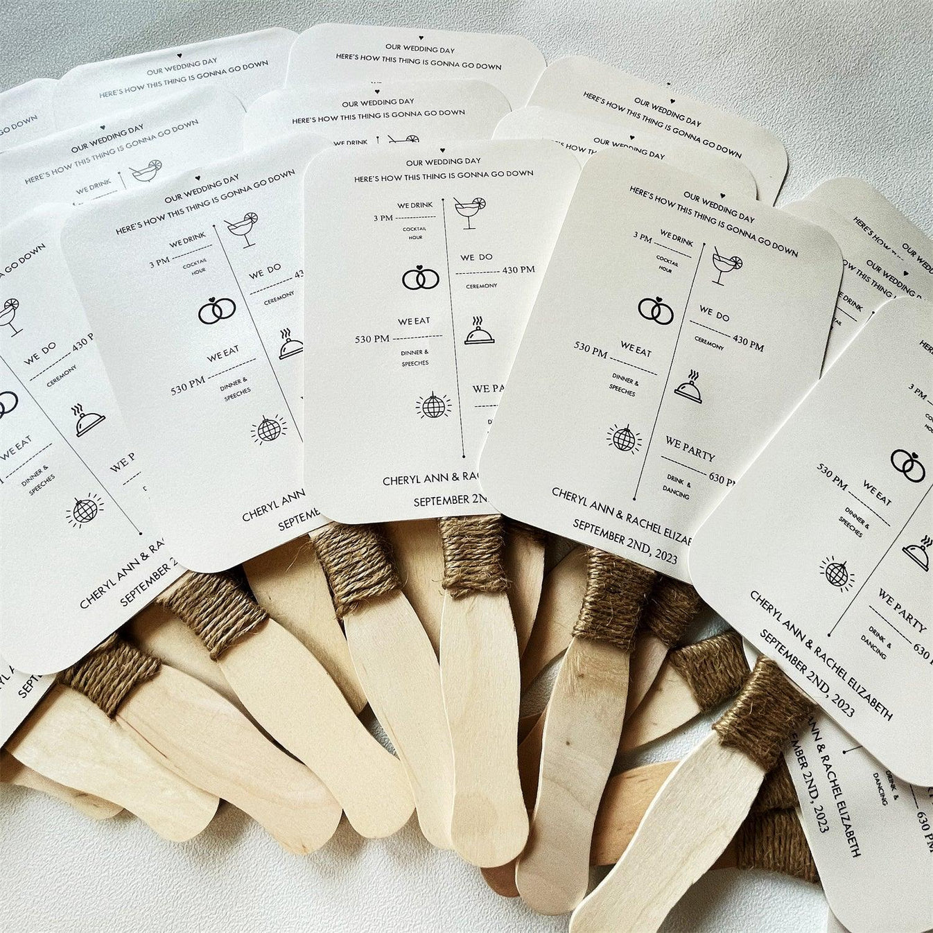 50PCS Wedding Program Fans/ Rustic Minimalist Outdoor Wedding / DIY We ...
