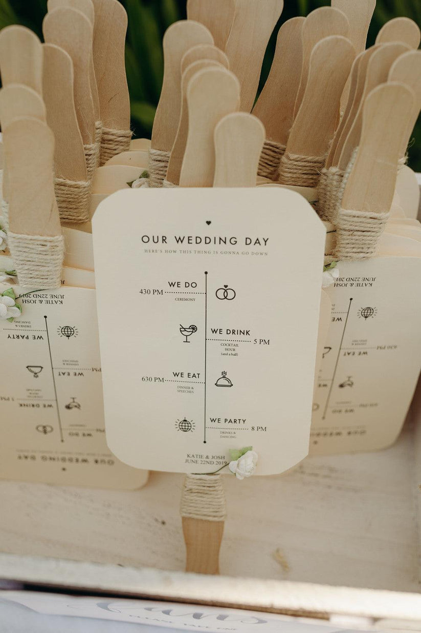 50PCS Wedding Program Fans/ Rustic Minimalist Outdoor Wedding / DIY We ...