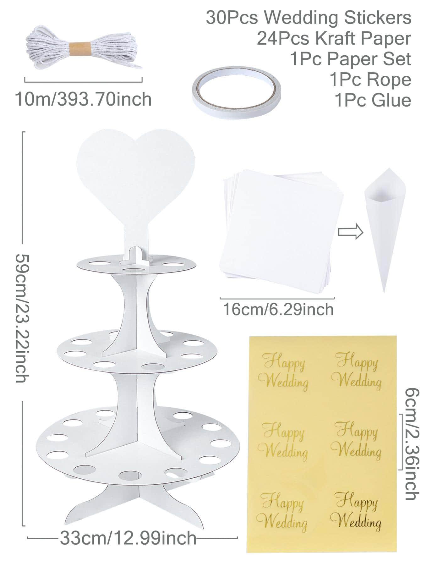 57pcs Flower Paper Cone Holder Set, Modern Paper Cone Holder Set For W ...