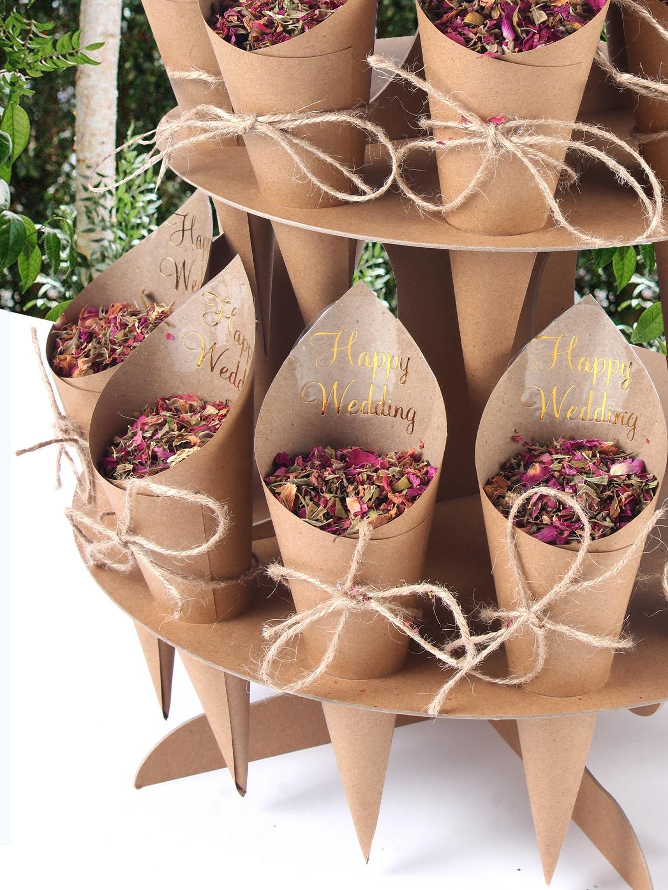 57pcs Flower Paper Cone Holder Set, Modern Paper Cone Holder Set For W ...