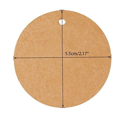 Brown Tag,Kraft Paper Gift Tag with 100 Feet Jute Twine Round Shaped 5 ...