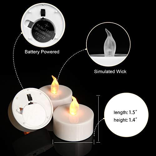 24 Pack Battery Operated Flameless LED Tea Light Fake Candles for Voti ...