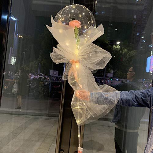 LED Luminous Balloon Rose Bouquet, Light Transparent Balloons with Flo ...