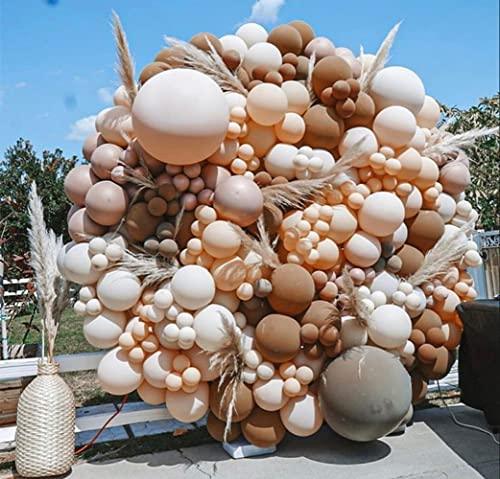 126PCS Brown Nude Cream Neutral Boho Safari Teddy Bear Balloons Balloo ...