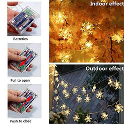 Snowflake String Lights for Christmas 19.6 ft 40 LED Fairy Lights Batt ...