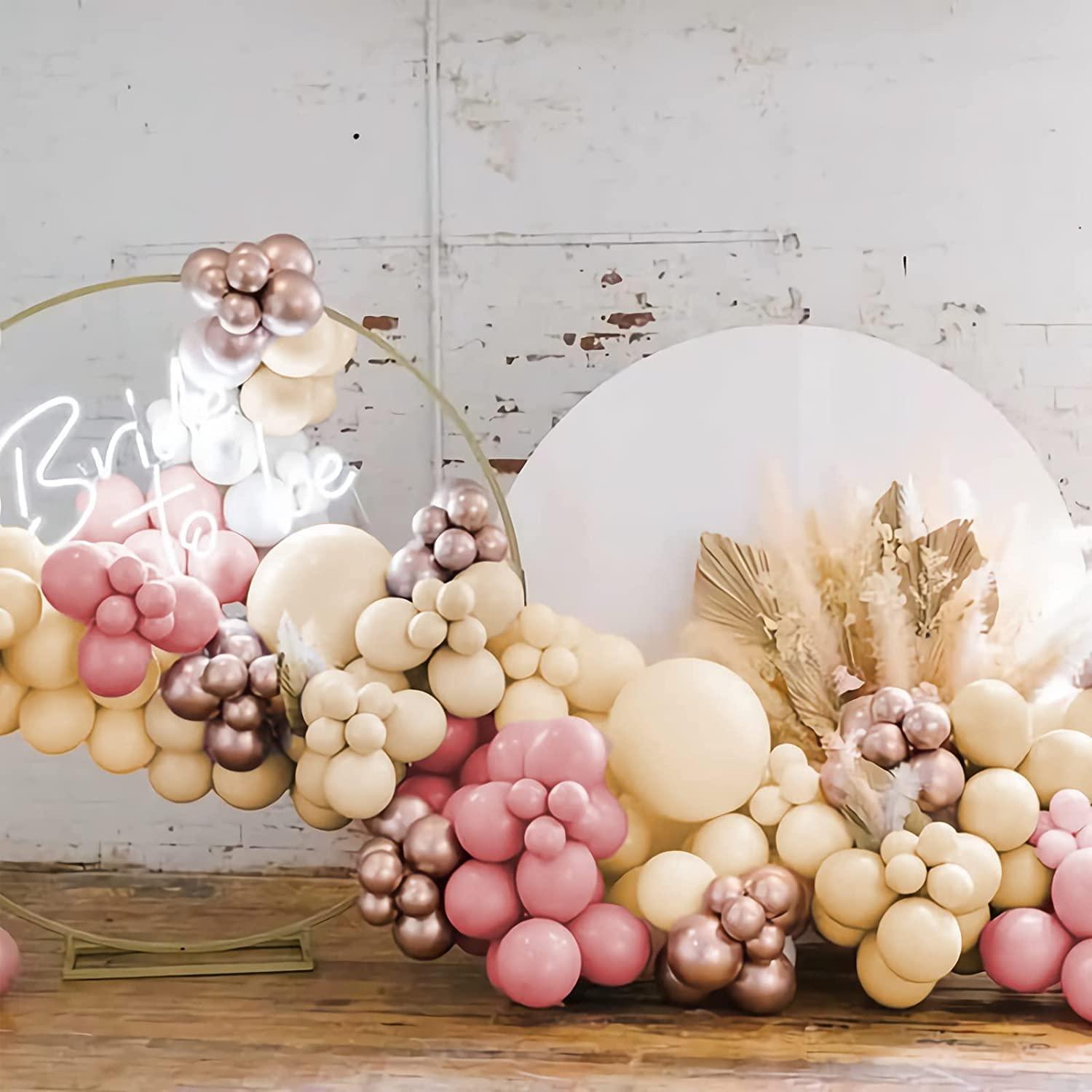 142pcs Boho Balloon Garland Arch Kit With Pink Chocolate Coloured Ivor ...