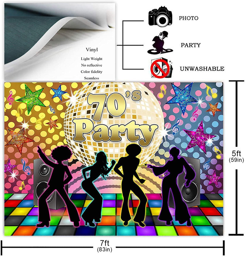 Back to 70s Party Backdrop for Adults Disco Party Decorations 1970's R ...