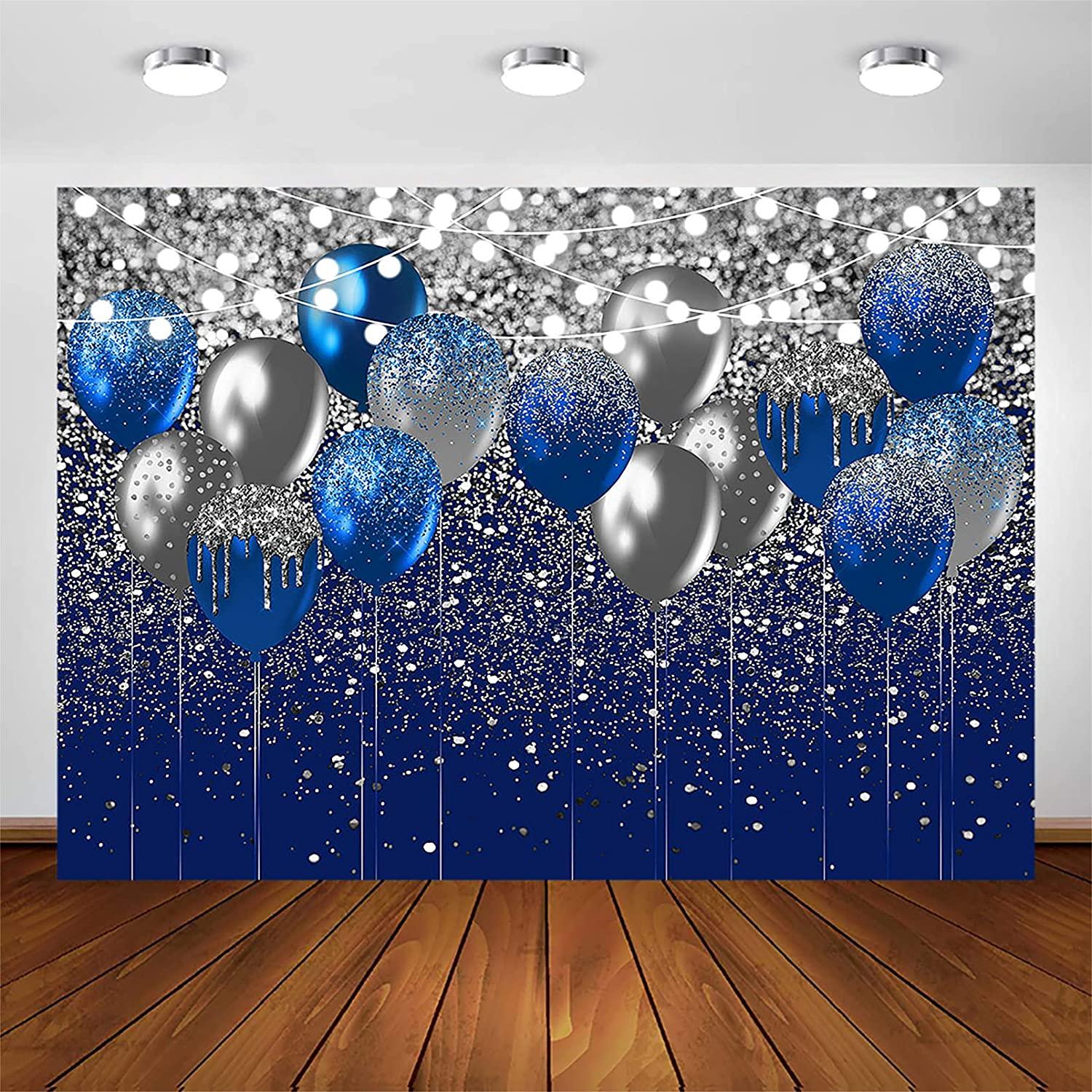 Royal Blue Glitter Backdrop for Birthday Wedding Prom Graduation Photo ...
