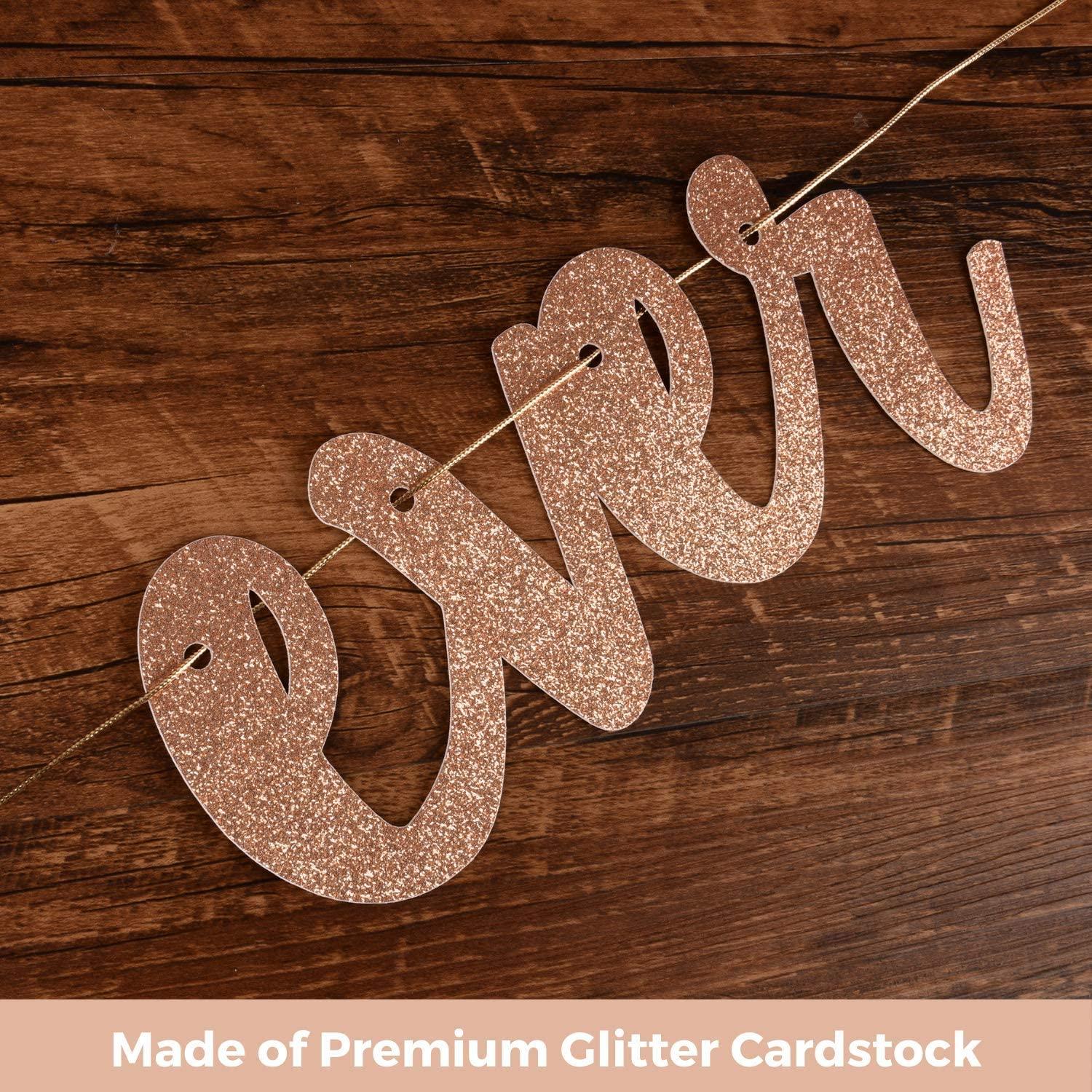 3Pcs Rose Gold Glitter Love Laughter and Happily Ever After Banner - W ...