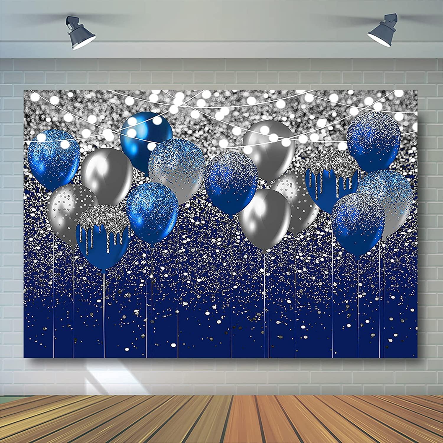 Royal Blue Glitter Backdrop for Birthday Wedding Prom Graduation Photo ...