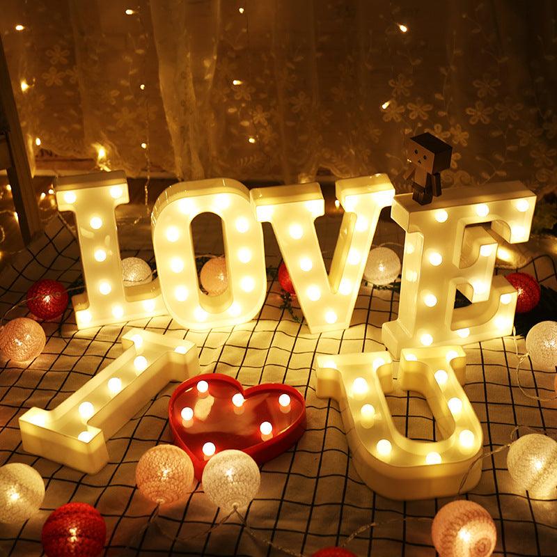 Battery Powered LED Letter Lights Sign Light Up Letters Sign for Night ...