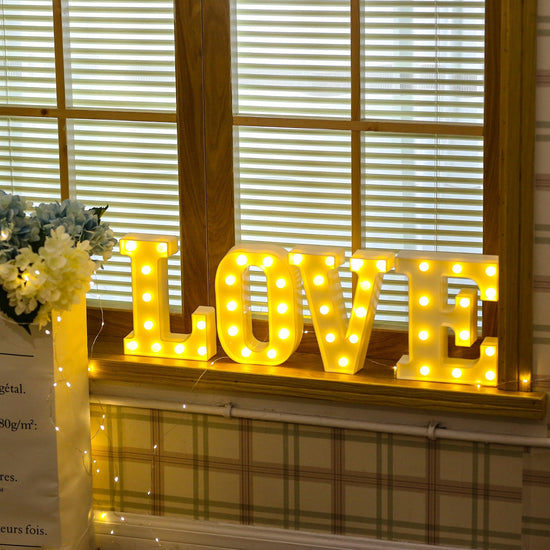 Battery Powered LED Letter Lights Sign Light Up Letters Sign for Night ...