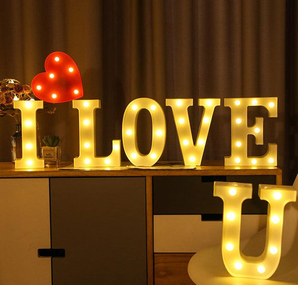Battery Powered LED Letter Lights Sign Light Up Letters Sign for Night ...