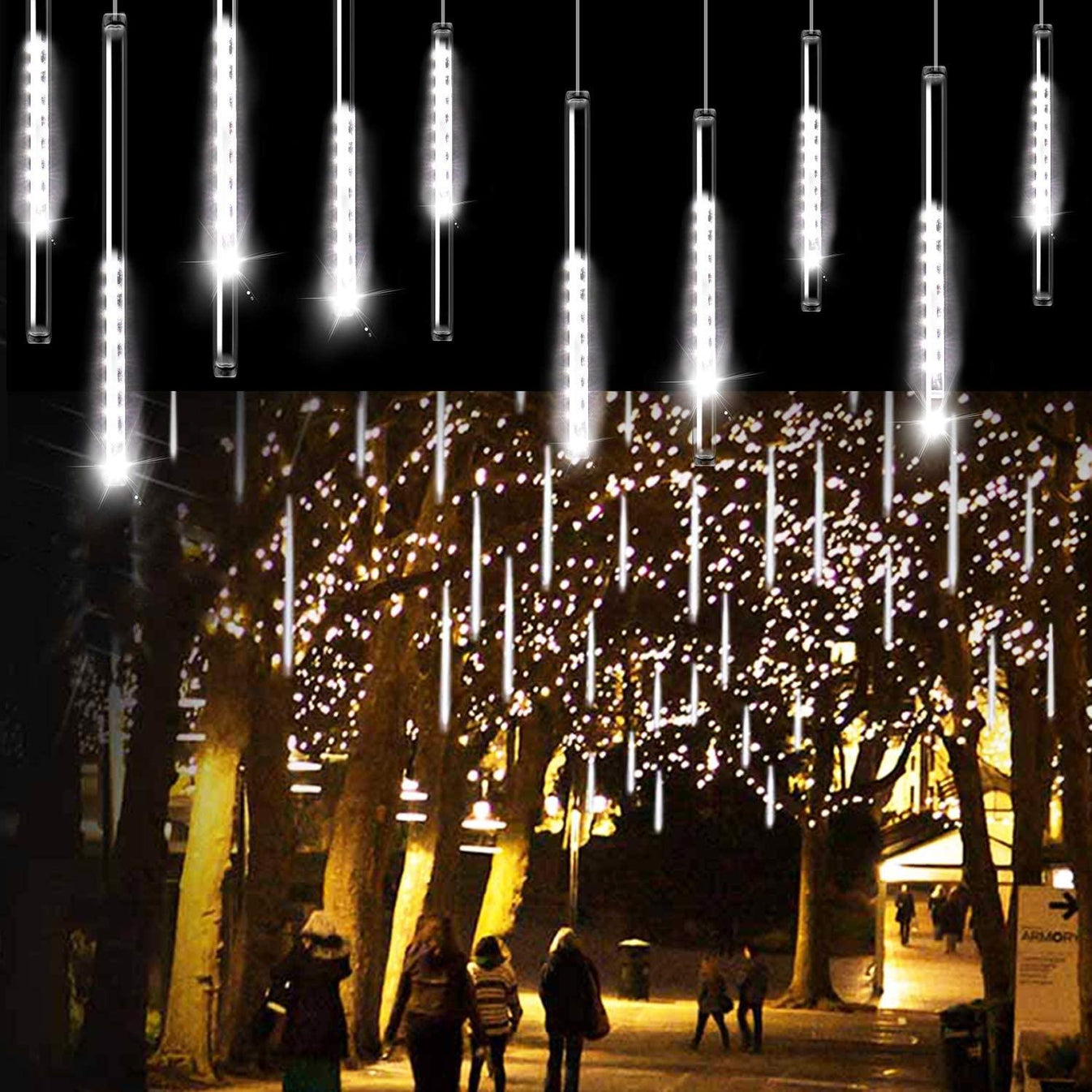Falling Rain Lights Snowfall LED Lights Set (Extension plug included ...