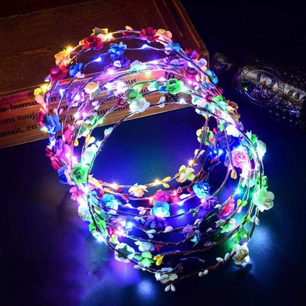 Led Flower Crown 20 Pieces Light Up Led Flower Wreath, Led Flower Head ...