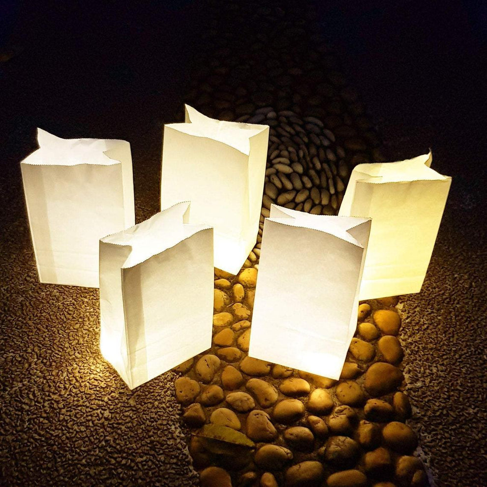 50pcs Light Up Luminaries Warm White Luminary Candle Bags With Lights ...