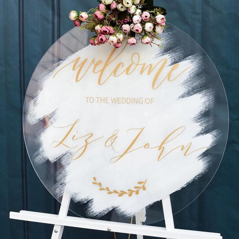 Round Custom Acrylic Wedding Sign Modern Wedding Sign Acrylic Wedding ...