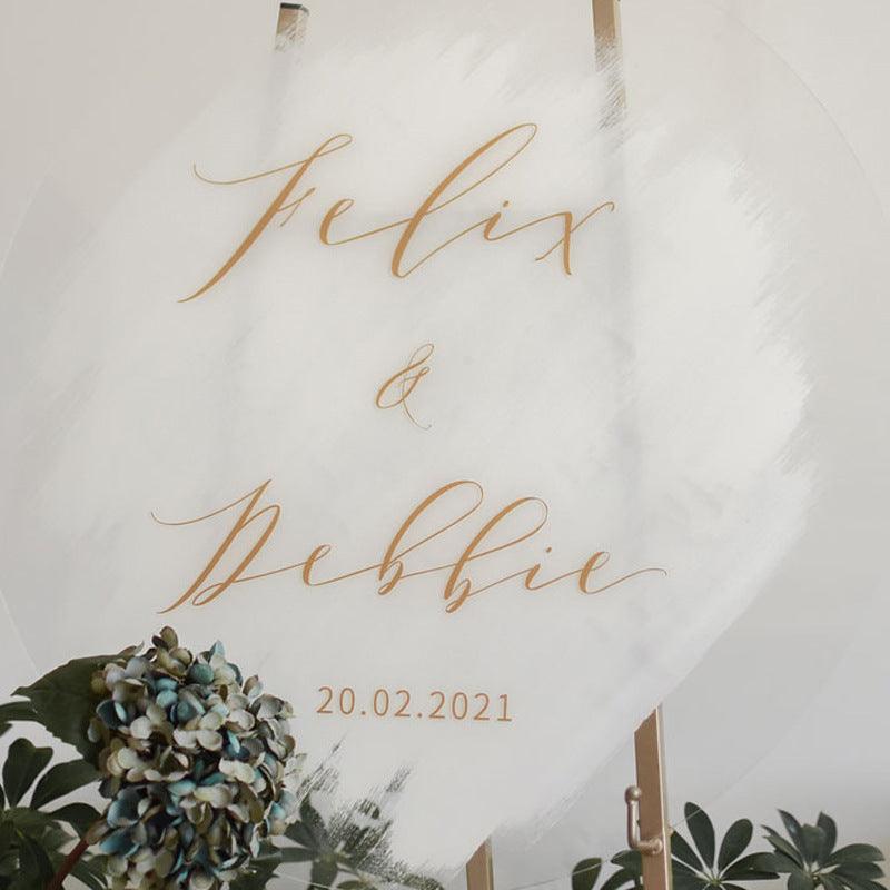 Round Custom Acrylic Wedding Sign Modern Wedding Sign Acrylic Wedding ...