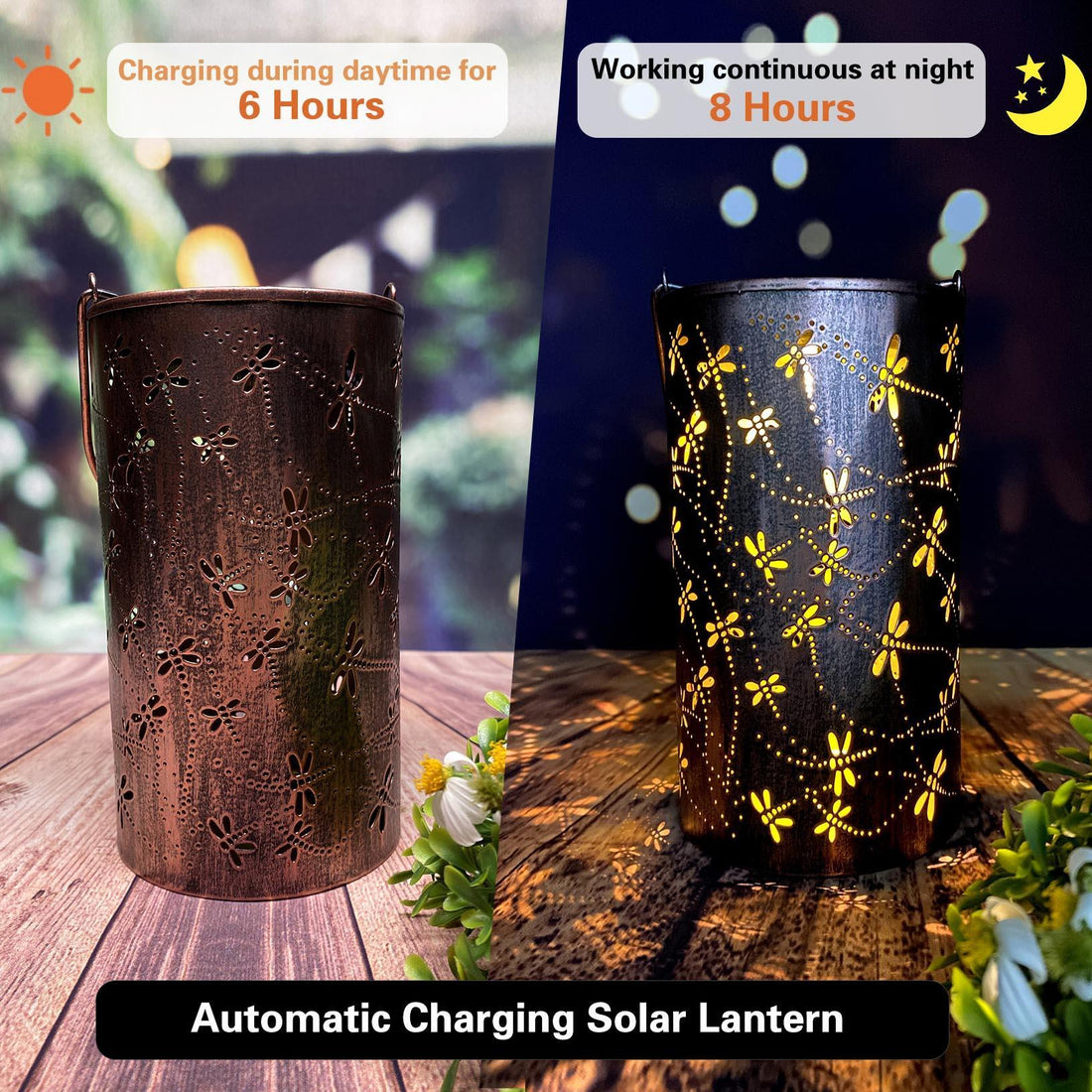 2 Pieces Solar Hollow Shadow Cast Lantern - Dragonfly – If you say i do